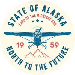 State Of Alaska North To The Future Circle Sticker
