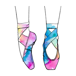 Watercolor Ballet Dance Shoes Sticker