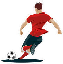 Soccer Player Kicking Ball Sticker
