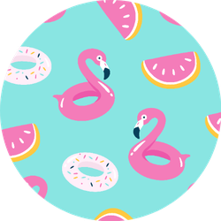 Summer Pool Floaties With Flamingos Sticker