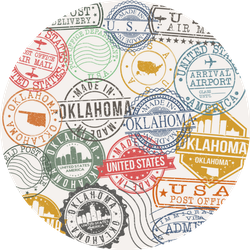Oklahoma City Stamp Art Postal Passport Sticker