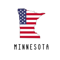 Minnesota Painted In The Colors American Flag Sticker
