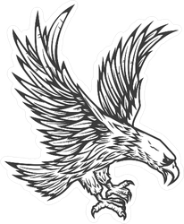 Illustration Of Flying Eagle Sticker