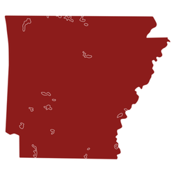 Arkansas State Usa Outline Map Red Sticker
