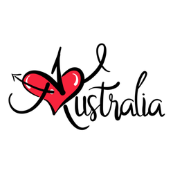 I Love Australia Heart Sticker