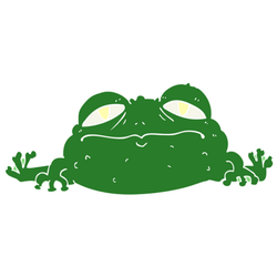 Cartoon Sad Green Frog Sticker