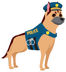 Cute Professional Police Dog Sticker