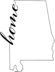 Alabama State Map Outline With Lettering Sticker