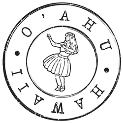 O‘ahu, Hawaii, Usa Stamp Postal Hula Girl Sticker