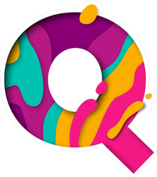Colorful Paper Cut Letter Q Sticker