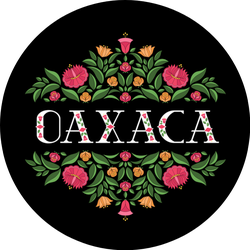 Oaxaca, Mexico Illustration Floral Lettering Sticker