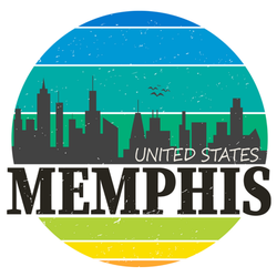 Memphis City Typography Illustration, Memphis Sticker