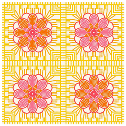 60s Pattern Crocheted Granny Squares Sticker