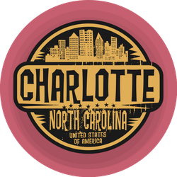 Stamp With Name Of Charlotte, North Carolina Sticker