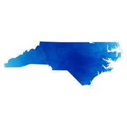 Blue Map North Carolina Illustration Sticker