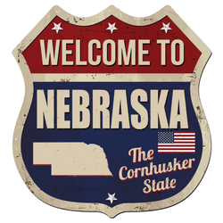Welcome To Nebraska Cornhusker State Sign Sticker