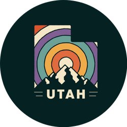 Utah State Shape With Mountains Sticker