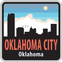 Label With Name Of Oklahoma City Sticker