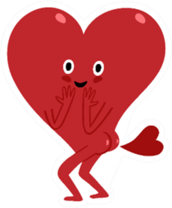 Cute Funny Cartoon Heart Farting With Heart Sticker