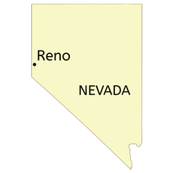 Reno City Location On Nevada State Map Sticker