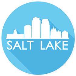 Salt Lake City Utah Skyline Silhouette Blue Sticker