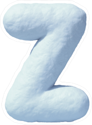 Snow Font Letter Z Sticker