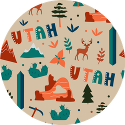 Usa Utah State Symbols Pattern Sticker