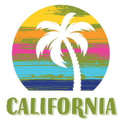California Design With Palm Sticker
