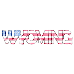 Wyoming In Usa Font Sticker