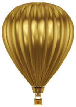 Gold Hot Air Balloon Sticker