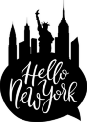 Hello New York Cityscape Speech Bubble Sticker