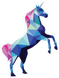 Colorful Polygon Unicorn Sticker