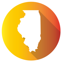 Illinois, Usa Symbol Map Gradient Sticker