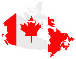 Map And Flag Of Canada Sticker