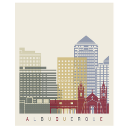 New Mexico Albuquerque Skyline Poster Sticker