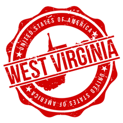 Red West Virginia America Stamp Sticker