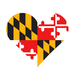 Maryland Flag Heart Sticker
