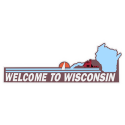 Welcome To Wisconsin Lettering Sign Sticker