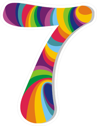 Tie Dye Number 7 Sticker