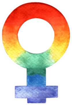 Watercolor Illustration Rainbow Female Symbol Sticker