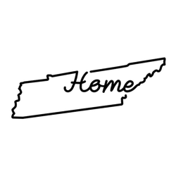Tennessee Outline Map With The Word Home Sticker