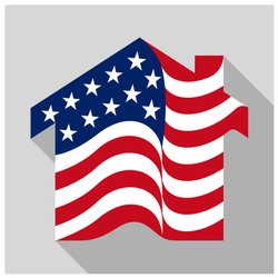 Home Icon as the American Flag Sticker