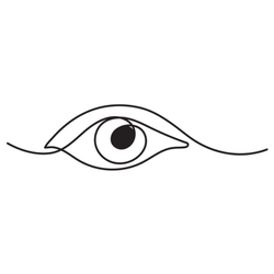 Continuous Line Art Female Watch Eye Sticker