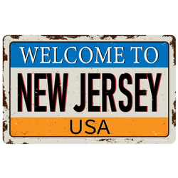 Welcome To New Jersey USA Vintage Sign Sticker