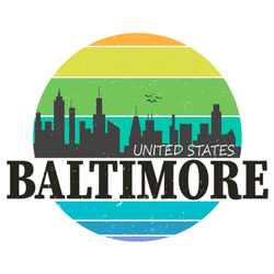 Baltimore Maryland Skyline Colorful Sticker