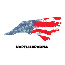 State Of North Carolina Usa Flag Sticker