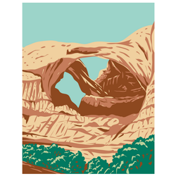 The Double Arch In Arches National Park Utah Sticker