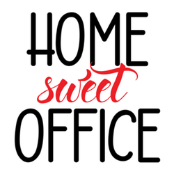 Home Sweet Office Ink Lettering Work From Home Sticker