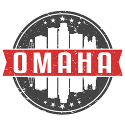 Omaha Nebraska Round Travel Stamp Sticker