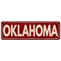 Oklahoma Vintage Rusty Red Sign Sticker